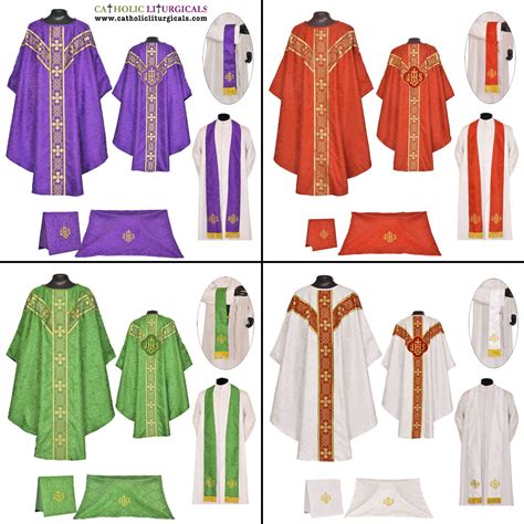 Set Of Vestment Mass Set IHS Set Of Gothic Chasuble Mass Sets Liturgical Colours