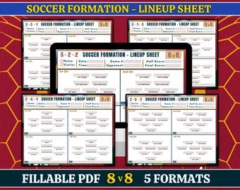7v7 Soccer Formation Lineup Sheet Editable Pdf Soccer Training