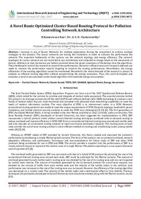 Pdf Optimized Cluster Routing For Pollution Control