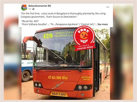 Fact Check Theres No Bus Route 420 In Bengaluru Viral Photo Mocking