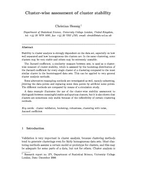 Fillable Online Cluster Wise Assessment Of Cluster Stability Fax Email