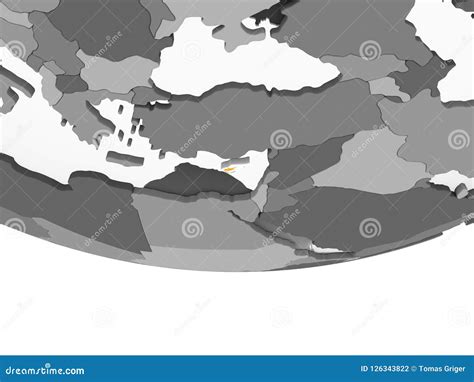Cyprus With Flag On Globe Stock Illustration Illustration Of National