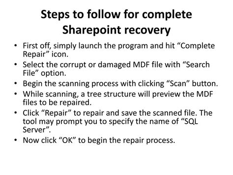 Ppt Sharepoint Server Data Recovery Powerpoint Presentation Free