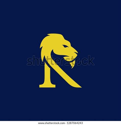 Lion Head Letter R Logo Design Stock Vector Royalty Free
