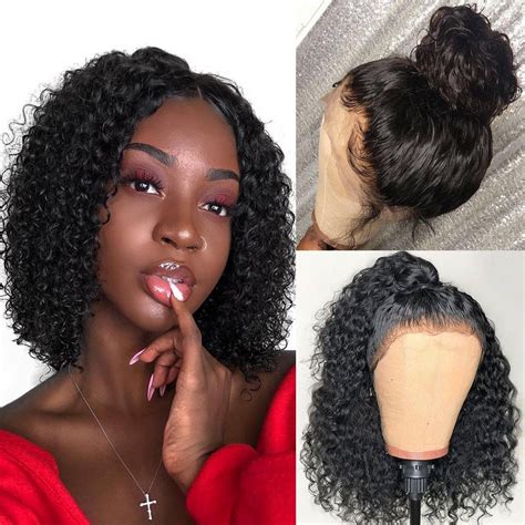 Brazilian Virgin Human Hair Wigs 150 Density Short Curly Bob Wig Wig
