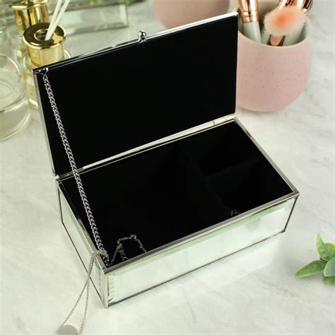 Personalised Botanical Mirrored Jewellery Box Dunelm