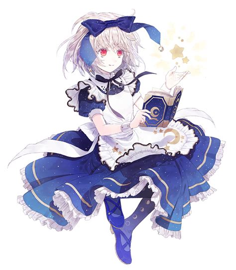 Safebooru 1girl Albino Book Bow Bowtie Commentary Request Crescent