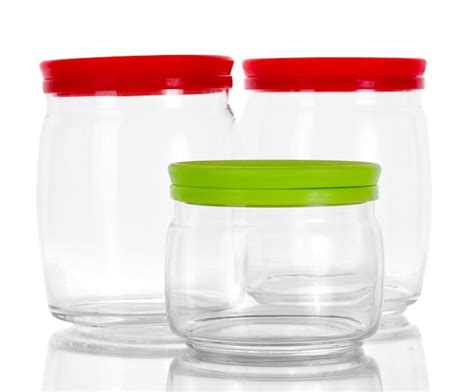 Premium Photo Bright Empty Jars Isolated On White
