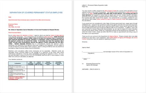 Separation Agreement Templates Excel Word Template