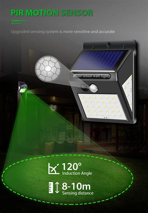 Chizao 40 светодиодный настенный светильник на солнечной батарее с