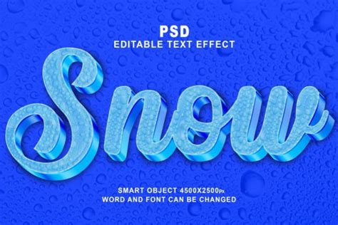 Psd Snow D Editable Text Effect Graphic By Truevector Creative Fabrica