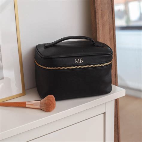 Personalised Vanity Makeup Case Monogram Initial Cosmetic Bag Toiletry Bag Bridesmaid Bag