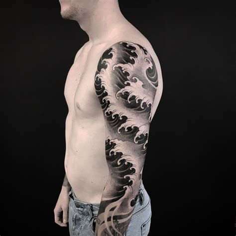 Wave Sleeve Tattoo Designs