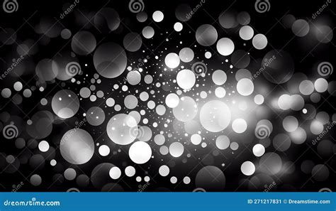 A Black And White Gradient With Circular Bokeh Lights Generative Ai Illustration Stock