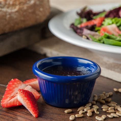 Carlisle 2 Oz Cobalt Blue Fluted Melamine Ramekin 48 Case