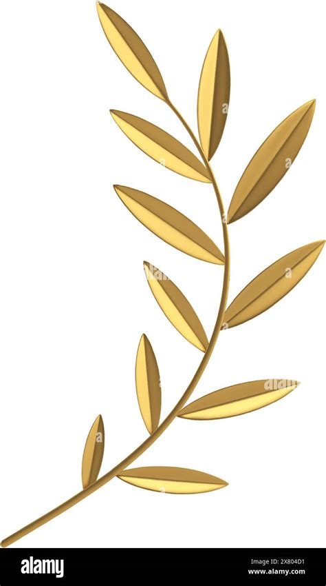 Curved Tropical Tree Branch Golden Metallic Botanical Lush Decor