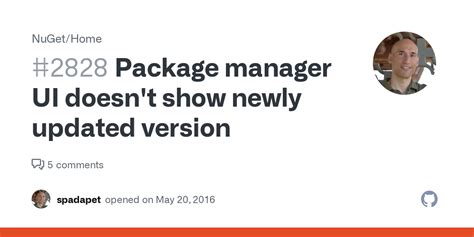 Package Manager Ui Doesnt Show Newly Updated Version · Issue 2828 · Nugethome · Github