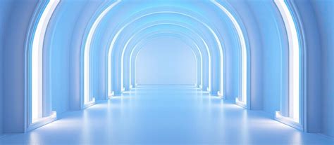 Premium Photo Empty Rendered Interior With Illuminated Corridor Design