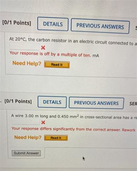 Solved At C The Carbon Resistor In An Electric Circuit Chegg