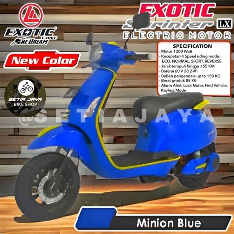 Jual Motor Listrik E Motor Exotic Sprinter Lx 60v 202ah 1200 Watt Sepeda Motor Listrik Model