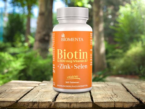 BIOMENTA Biotin + Zink + Selen - 365 BiotinTabletten hochdosiert mit 12 ...