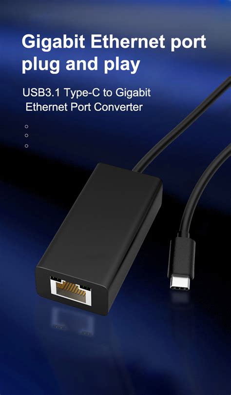 Thunderbolt 3 Type C Gigabit Ethernet Lan Network Adapter High Quality