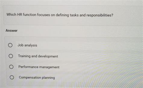 Which Hr Function Focuses On Defining Tasks Studyx