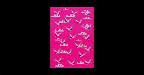 Bright Pink Crane Pattern Bright Pink Crane Pattern Sticker Teepublic