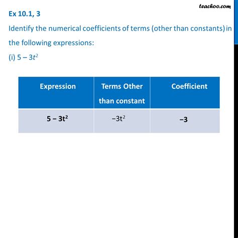 Ex Identify The Numerical Coefficients Of Terms Other Than