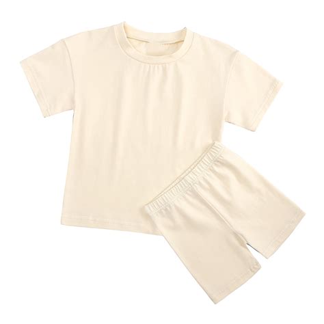 Annhoo Girls 2 Piece Sports Outfits Short Sleeve Casual Crewneck Tees