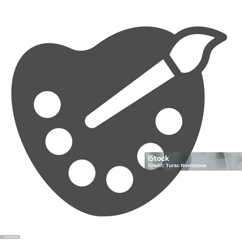 페인트 팔레트와 브러시 드로잉 그림 그림 단단한 아이콘 교육 개념 흰색 배경에 아트 벡터 기호 모바일 개념 및 웹 디자인을위한 글리프 스타일 아이콘 벡터 그래픽 10에 대한