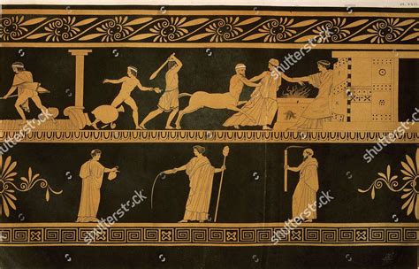 Battle Between Centaurs Lapiths Decoration Ancient Editorial Stock