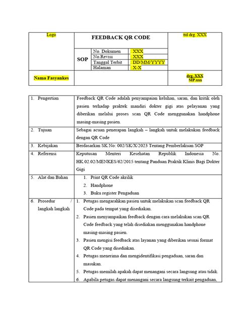 3 Sop Feedback Qr Code Pdf