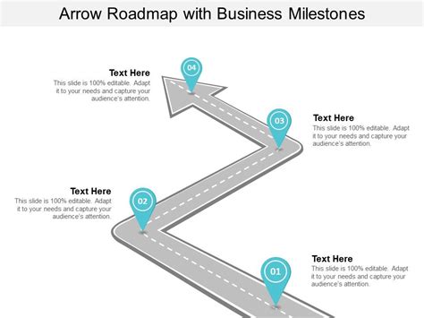 Arrow Roadmap With Business Milestones Ppt Powerpoint Presentation Inspiration Example Topics