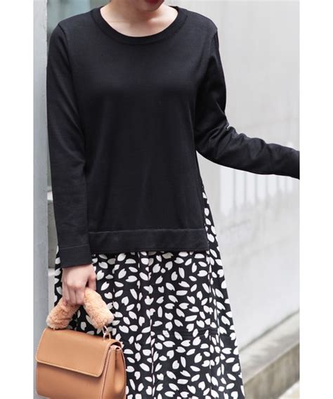Bonjour Sagan（ボンジュールサガン）の「レイヤード風 異素材ドッキングワンピース（ワンピース）」 Wear