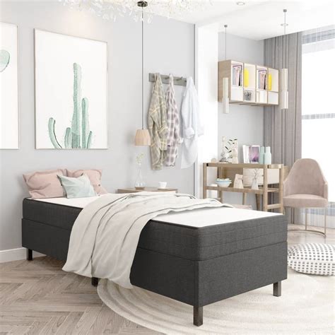 Möbelando Boxspringbett 3002110 Aus Stoff In Grau Abmessungen Lxbxh