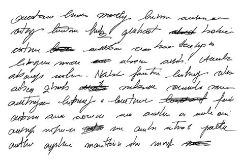 Premium Vector Abstract Hand Written Text In Ink For Letters Unreadable Text With Crossed Out