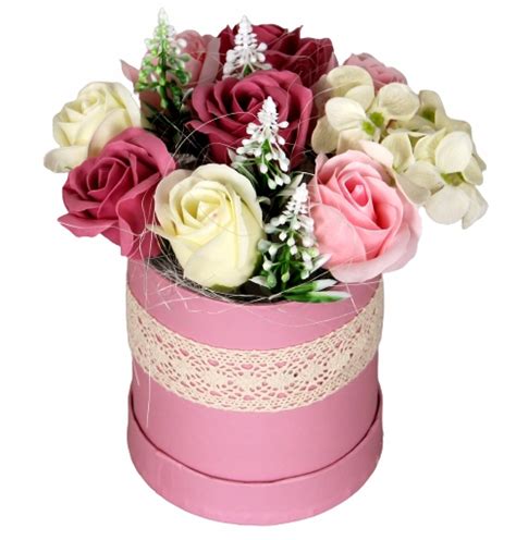 FLOWER BOX KWIATY MYDLANE PREZENT DZIEŃ KOBIET Kwiaty Mydlane Cena