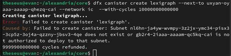 Not Authorized To Create Canisters On Public Subnet Command Line