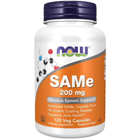 Suplemento Now Foods Same S Adenosil L Metionina 200 Mg 120 Cápsulas