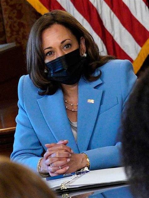 Kamala Harris Blue Suit Leather Jacketz