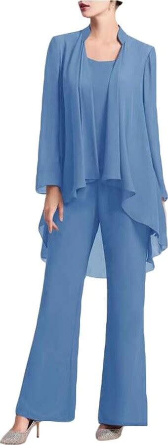 Botong 3 PC Mother Of The Bride Pants Suits With Long Jacket Wedding