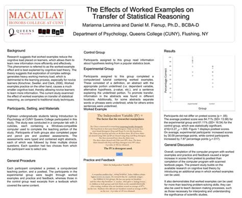 The Effects Of Worked Examples On Transfer Of Statistical Reasoning Ppt
