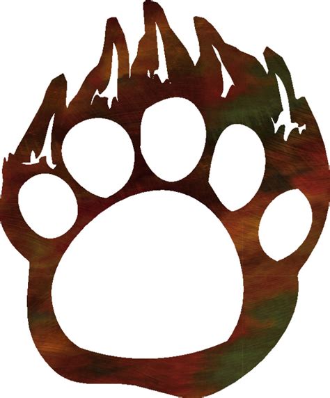Clip Art Of Grizzly Bear Paw Print Free Image Download
