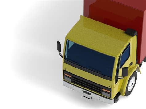 premium photo delivery truck 3d rendering isolated on white background