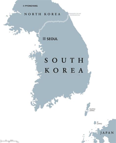 Mapa Político De La Corea Del Sur Ilustración Del Vector Ilustración