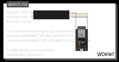 Dot Matrix Wokwi Esp32 Stm32 Arduino Simulator