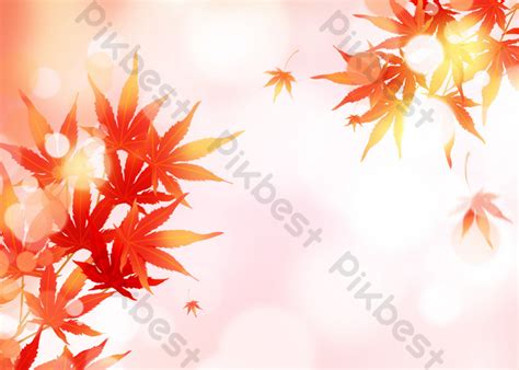Autumn Leaves Red Cute Light Effect Background Psd Free Download Pikbest