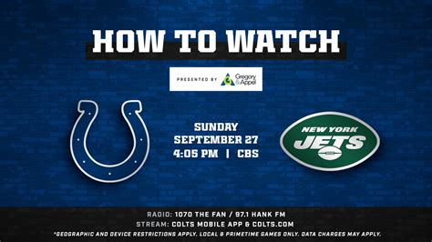 Indianapolis Colts Vs New York Jets Week 3 Kicks Off At 405 Pm Et