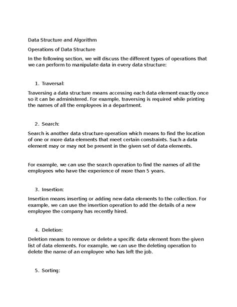 Data Structure Operations Key Concepts And Techniques Studocu